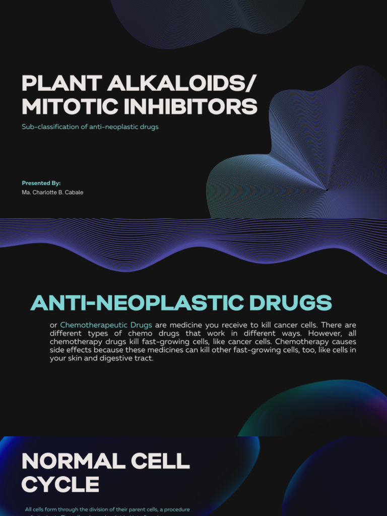 Plant Alkaloids - Mitotic Inhibitors | PDF