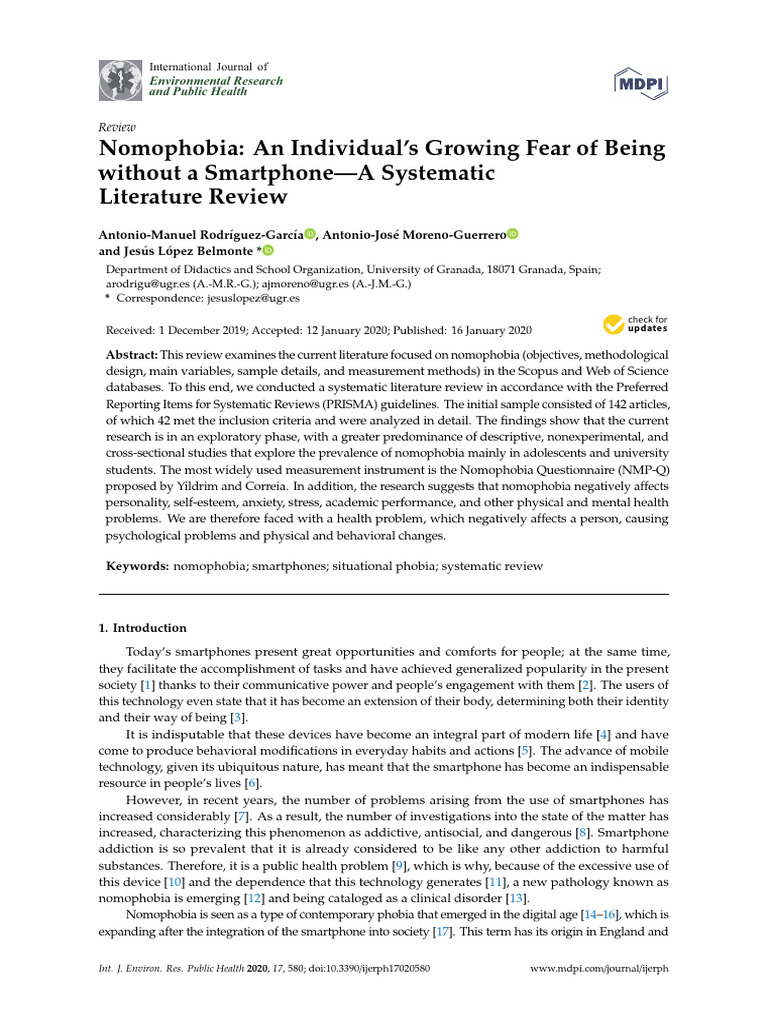Nomophobia Systematic Review | PDF