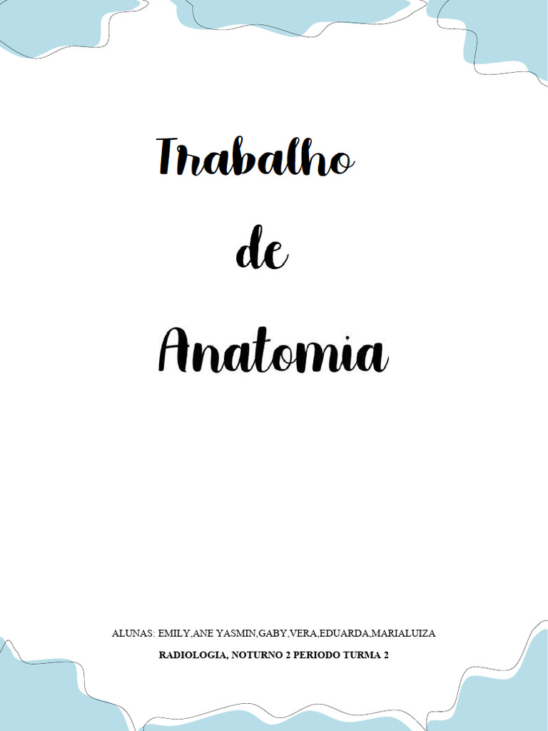 Capa de Trabalho Anatomia | PDF