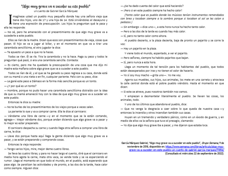 Algo Muy Grave Va A Suceder en Este Pueblo | PDF