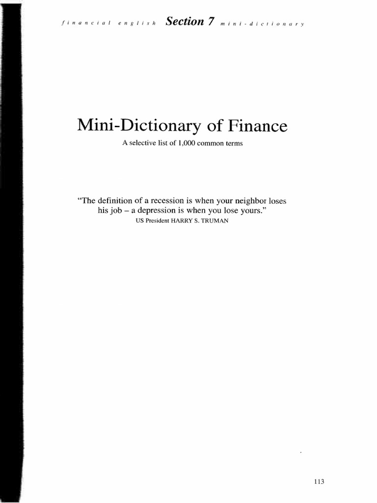 Financial Terms Glossary | PDF