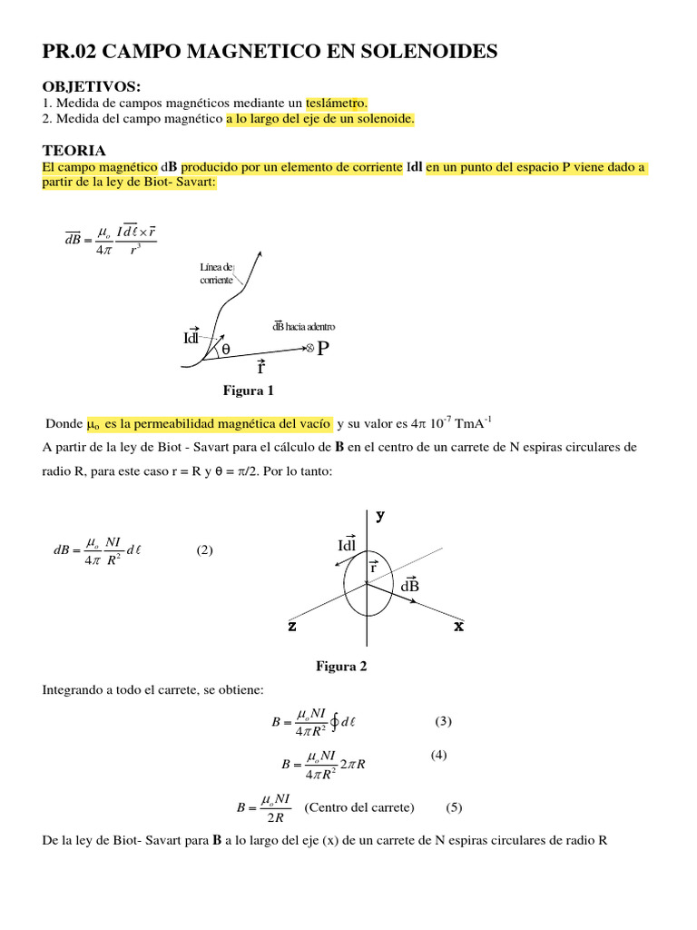 PR02 Campo Magnético en Un Solenoide | PDF
