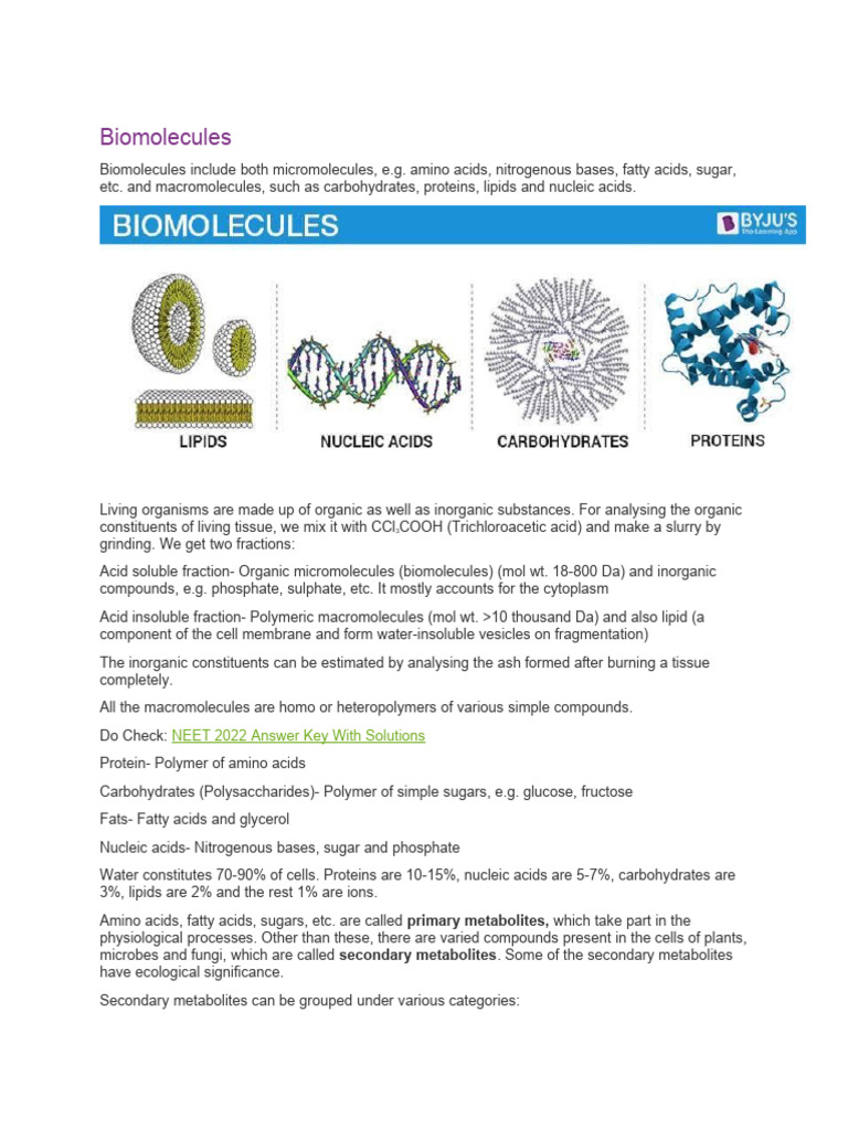Biomolecules | PDF