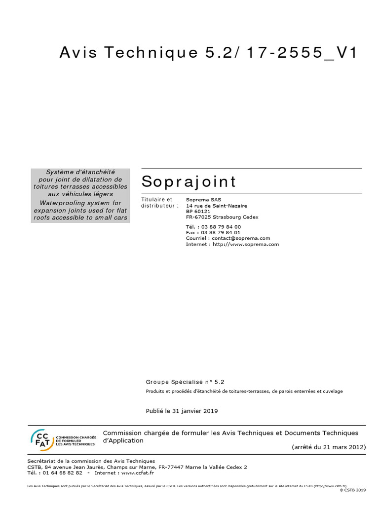 Avis Technique 5.2/17-2555 - V1 | PDF