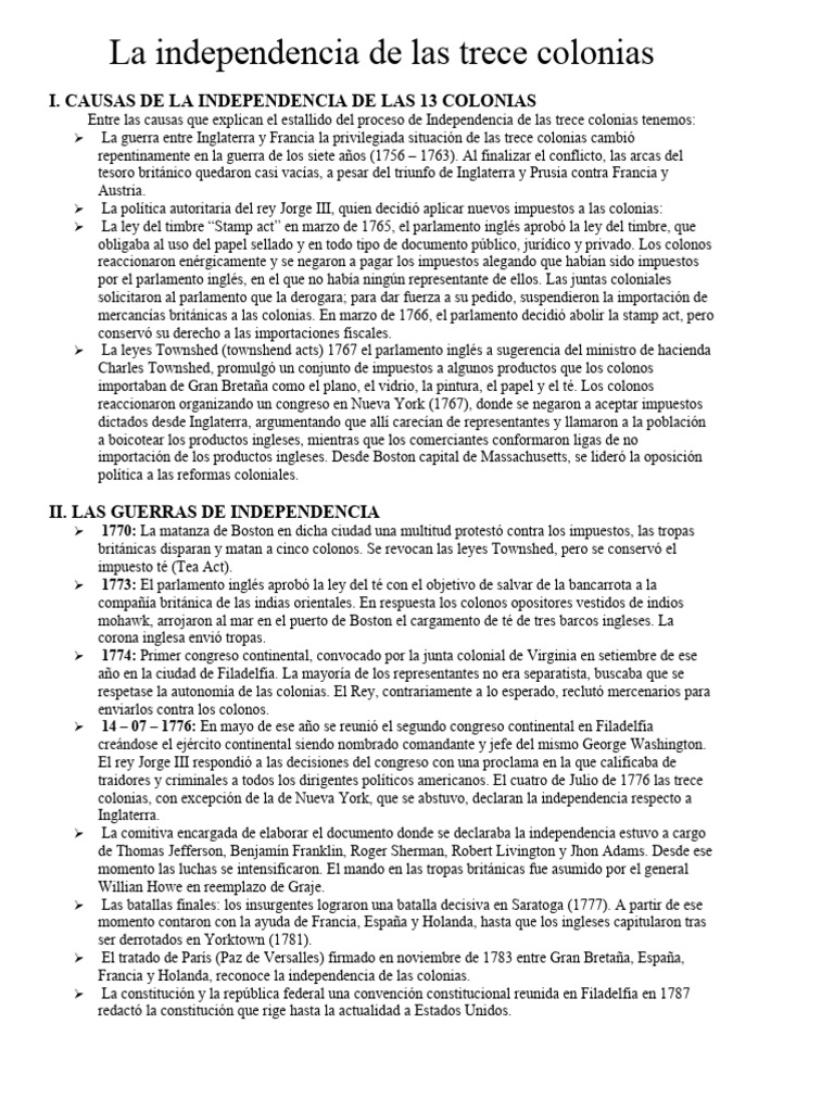 Las 13 Colonias | PDF | Trece colonias | Gobierno