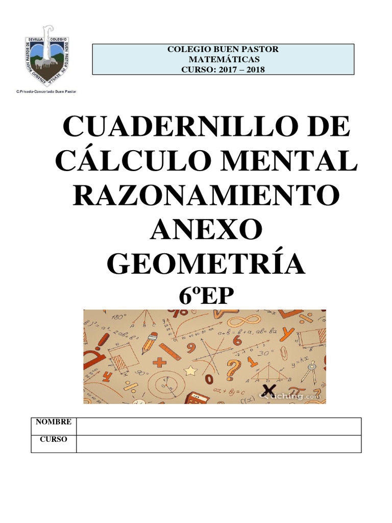 6º Cuadernillo de Cálculo Mental Razonamiento | PDF