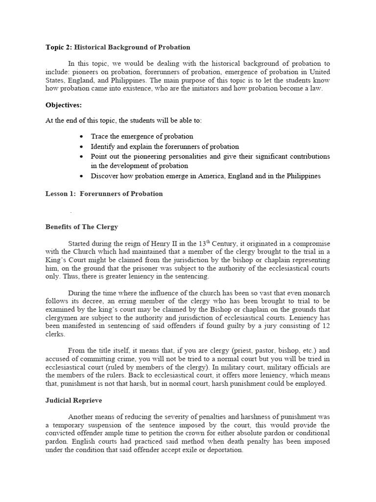 Topic 2 CA2 | PDF | Probation | Pardon
