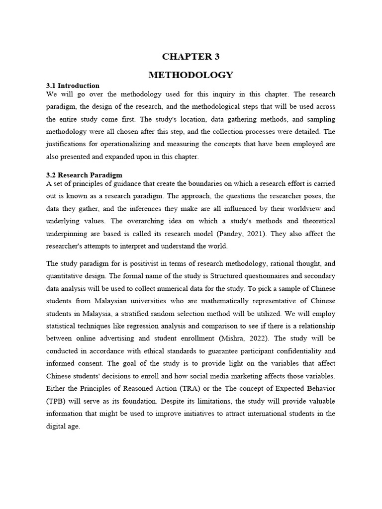 Chapter 03 | PDF | Survey Methodology | Methodology
