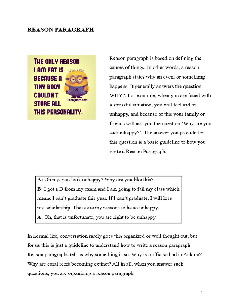 Writing Effective Reason Paragraphs | PDF
