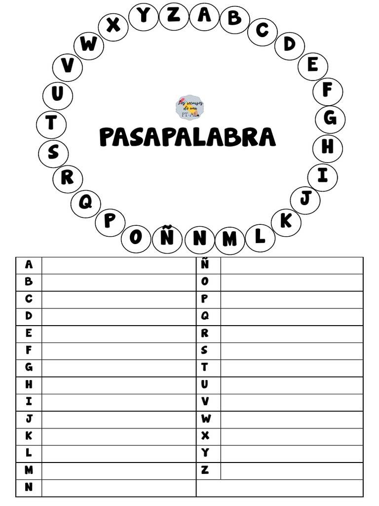Plantilla Pasapalabra | PDF