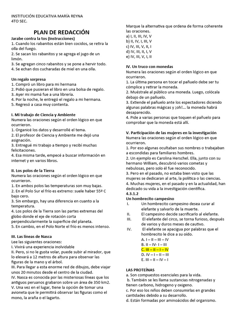 Plan de Redaccion | PDF