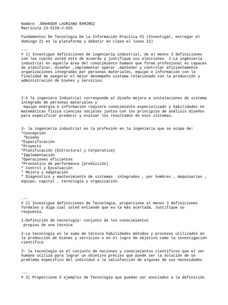 Práctica de Informática 1 | PDF | Tecnologías de la información | Informática