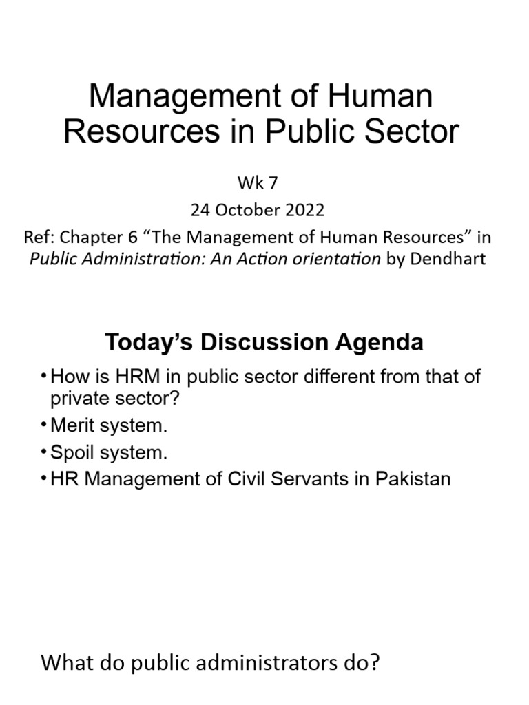 WK 7 HRM in Public Sector | PDF | Human Resource Management | Economies
