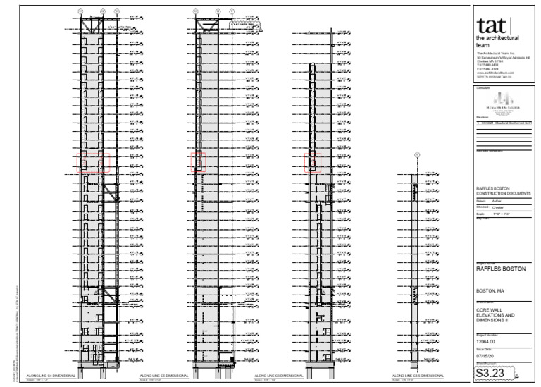 S3.23 CORE WALL ELEVATIONS AND DIMENSIONS II Rev.1 | PDF