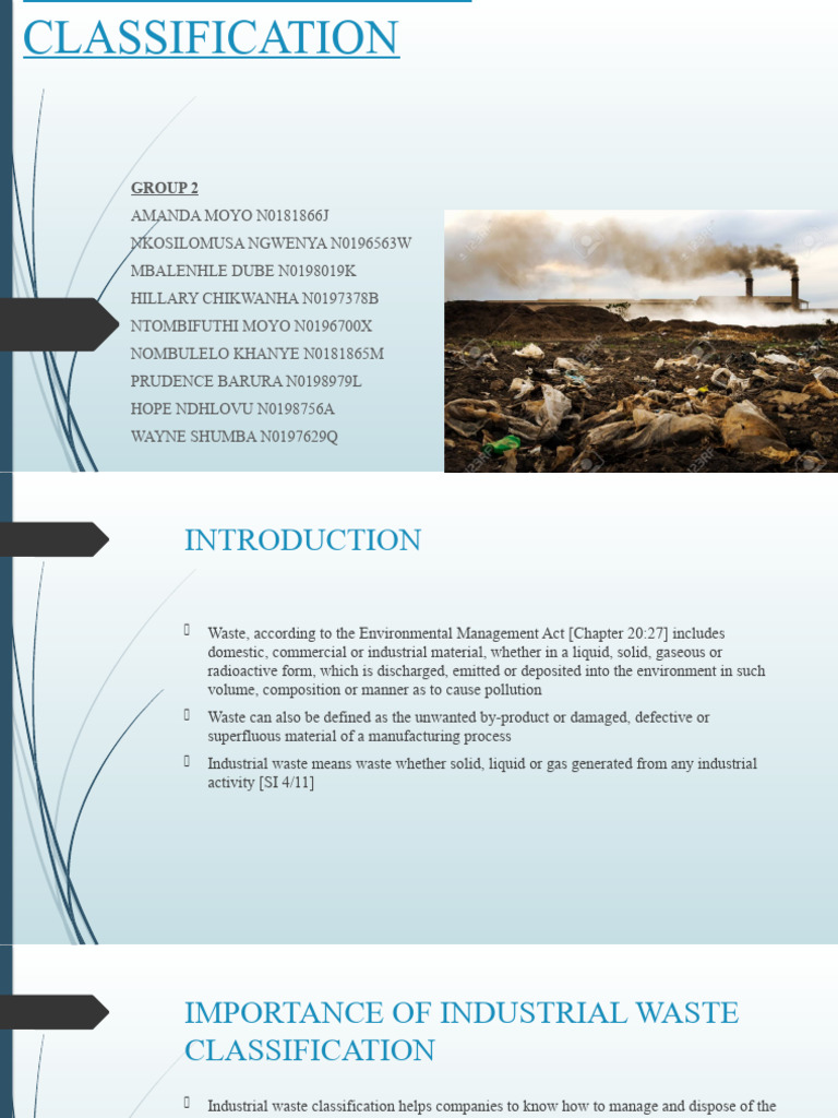 Industrial Waste Classification | PDF
