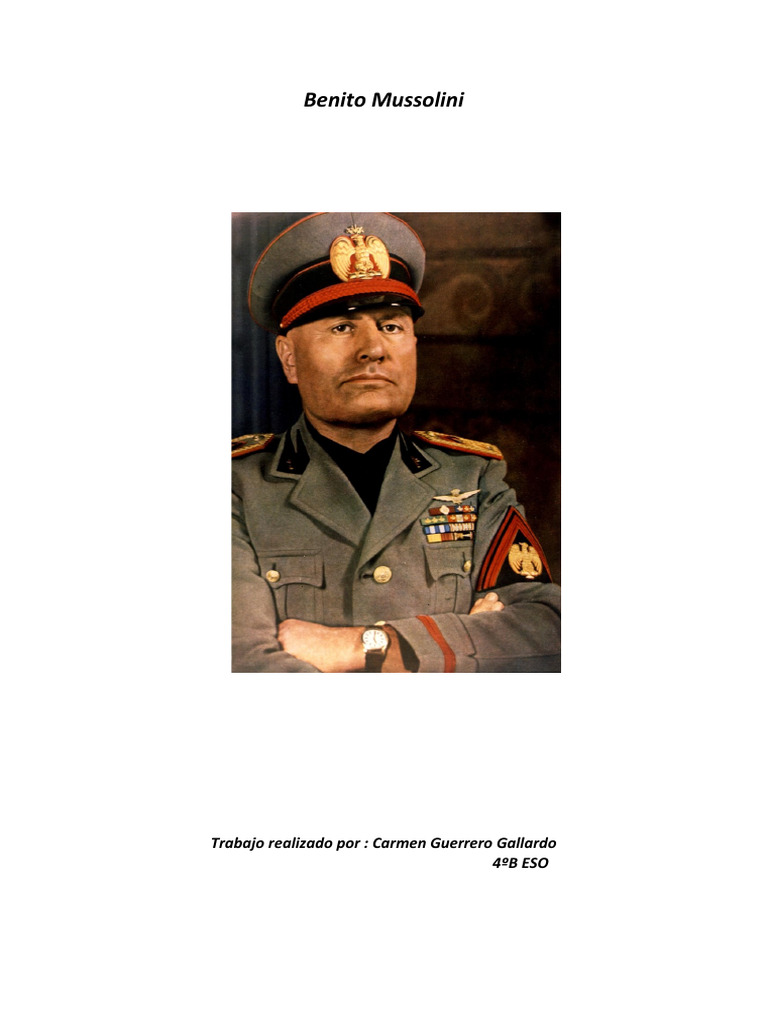 Biografía de Benito Mussolini | PDF | Benito Mussolini | Reino de italia