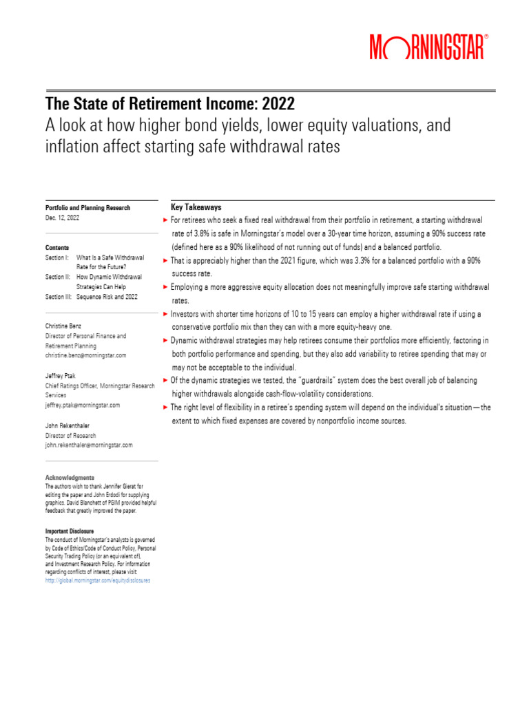 The State of Retirement Income 2022 | PDF | Business | Finance & Money ...