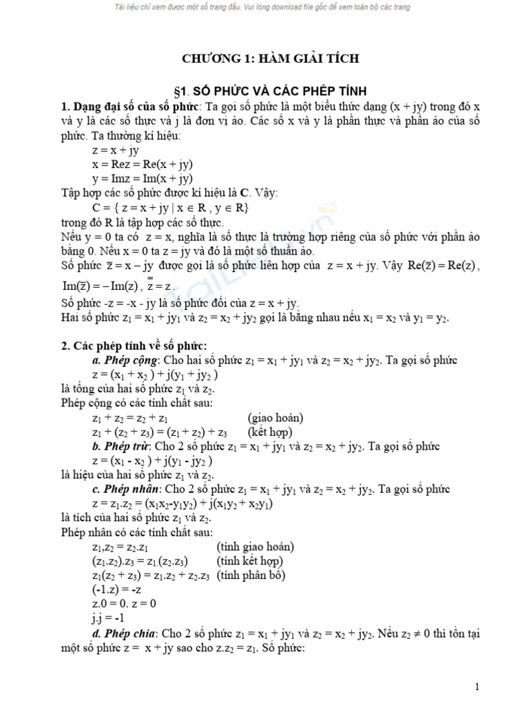 Giao Trinh Ham Phuc | PDF