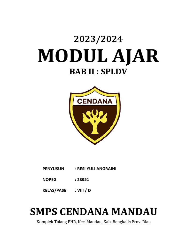 Modul SPLDV | PDF