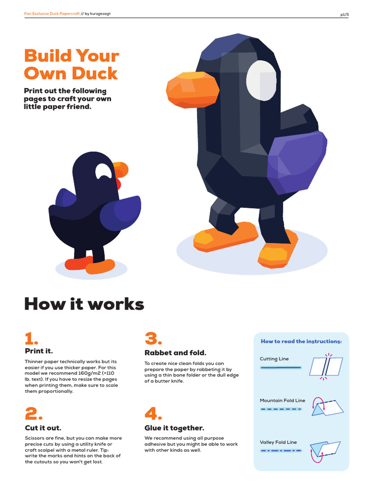 Build Your Own Duck Papercraft Guide | PDF