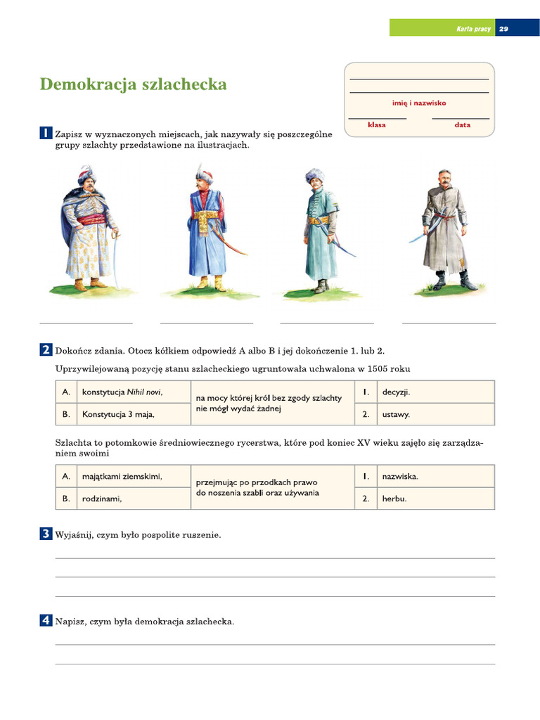21 Demokracja Szlachecka Karta Pracy | PDF