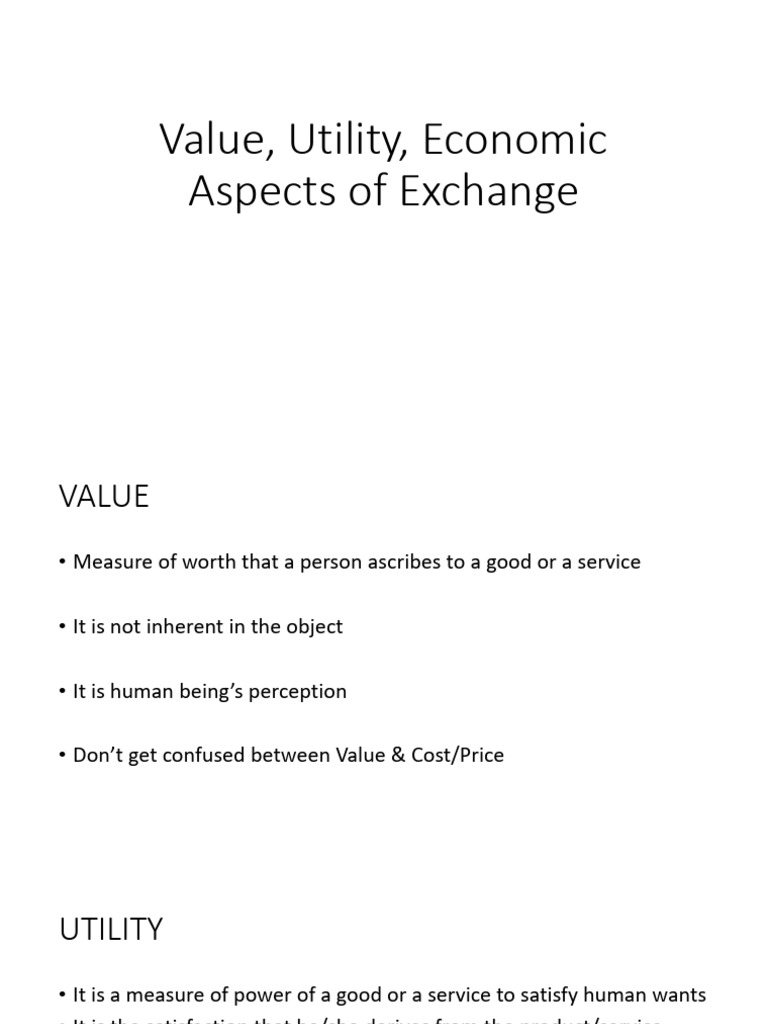 Class 4 - Value, Utility and Analysis | PDF | Utility | Marginal Utility