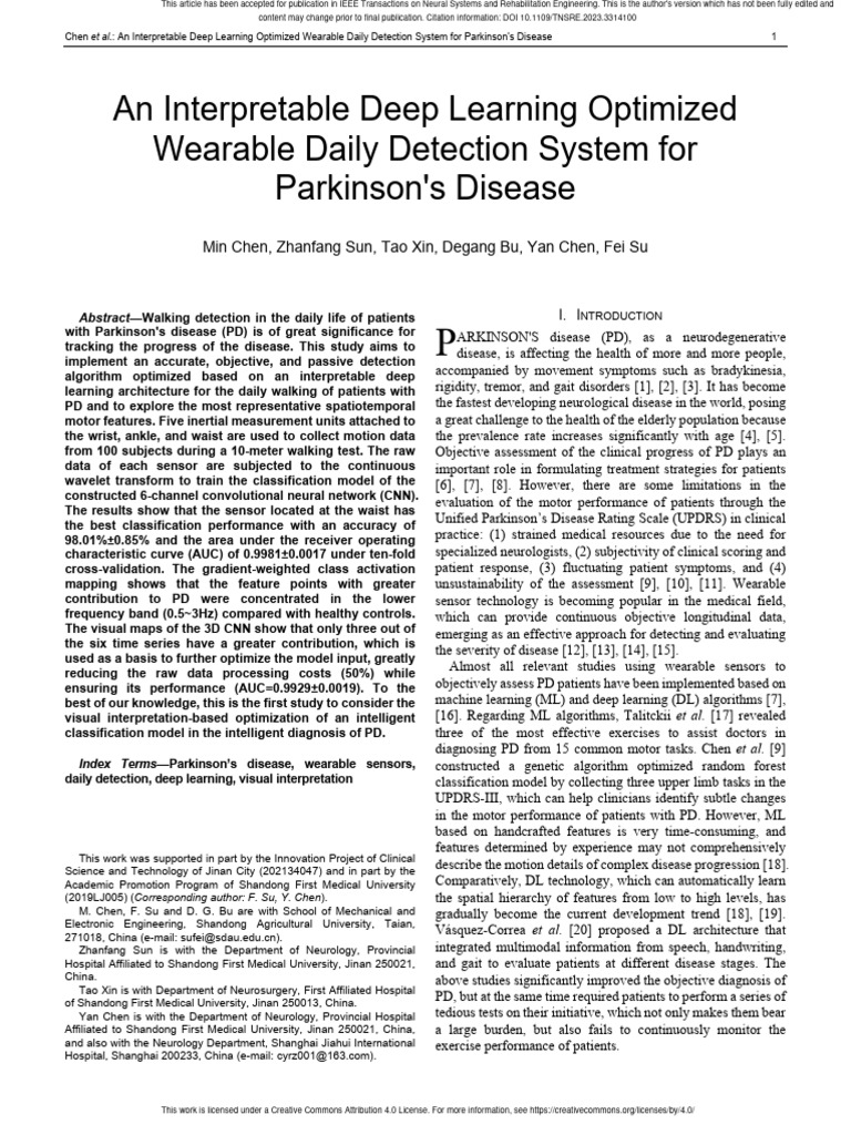 An Interpretable Deep Learning Optimized Wearable Daily Detection ... An Interpretable Deep Learning Optimized Wearable Daily Detection ...