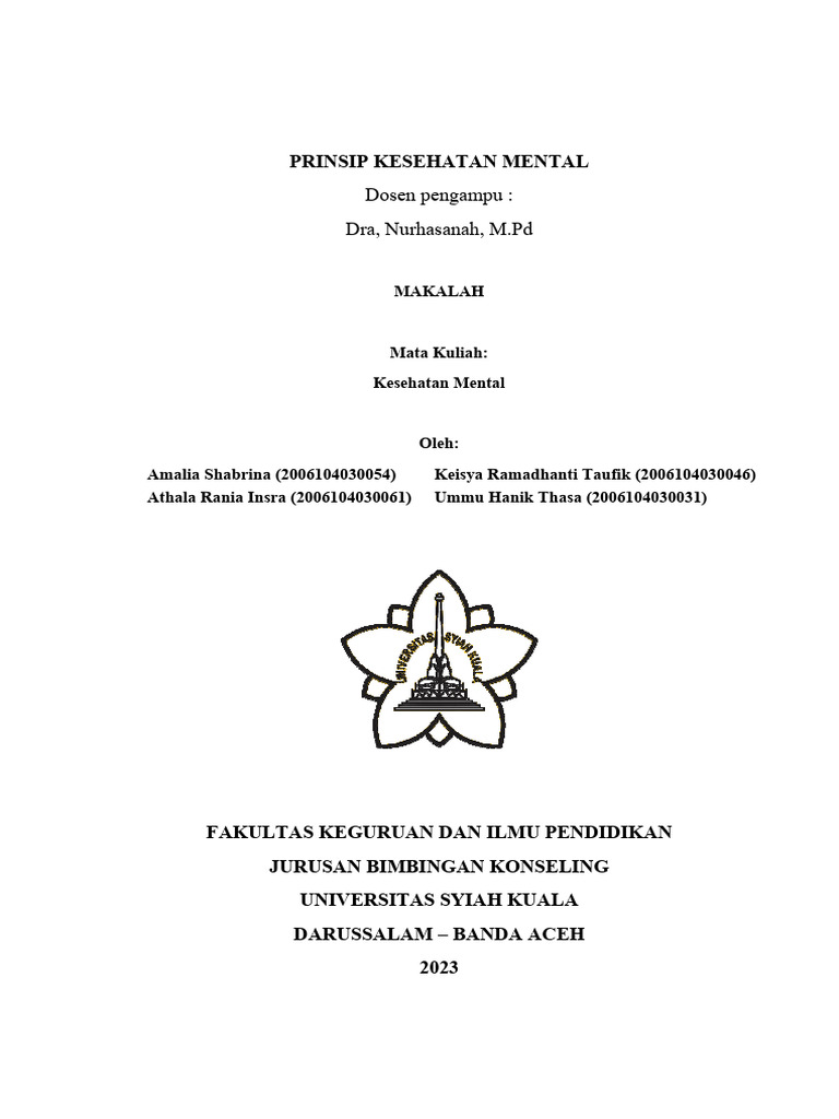 Makalah - Prinsip Kesehatan Mental | PDF | Pengembangan Diri