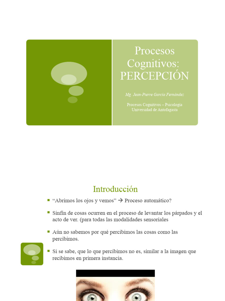 Clase 2 - Percepción | PDF | Percepción | Sentidos