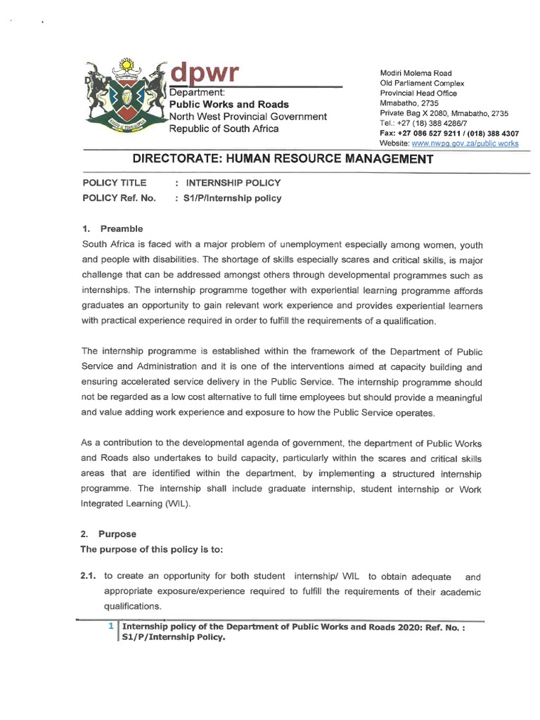 Internship Policy | PDF