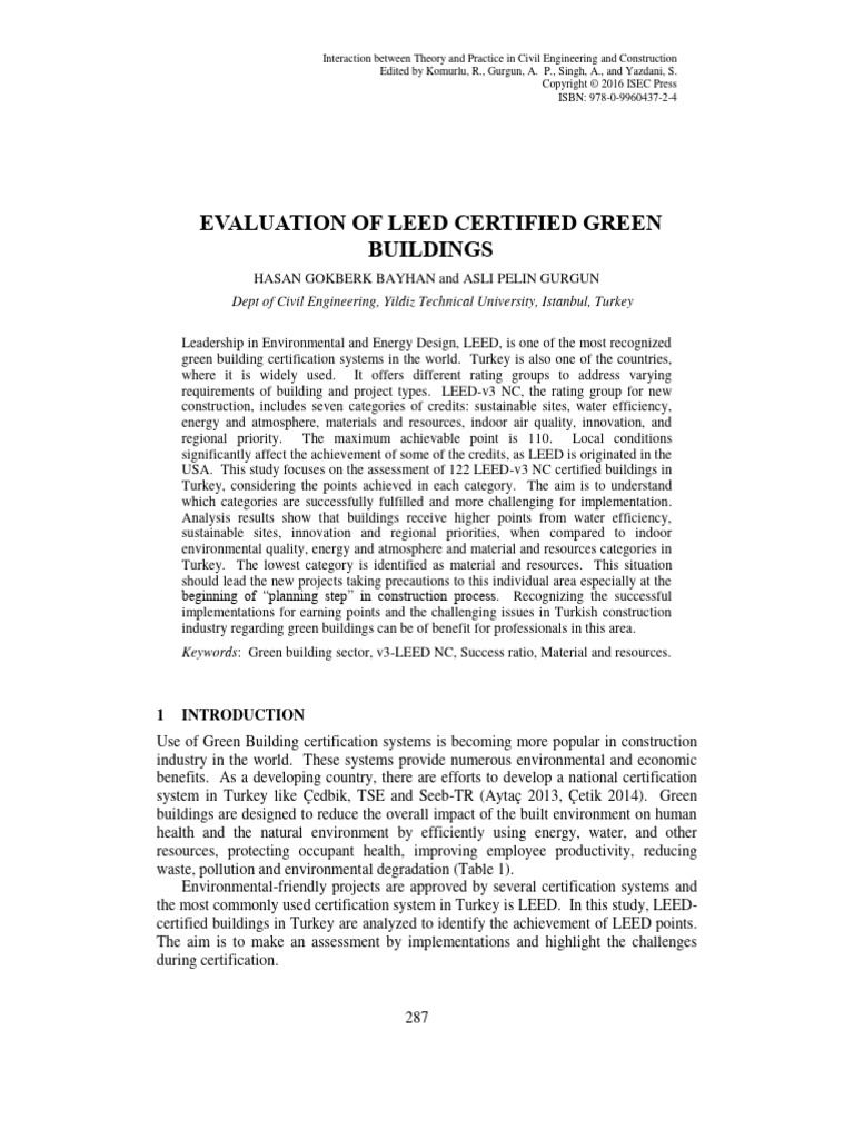 Evaluation of Leed Certified Green | PDF | Green Building | Sustainable ...