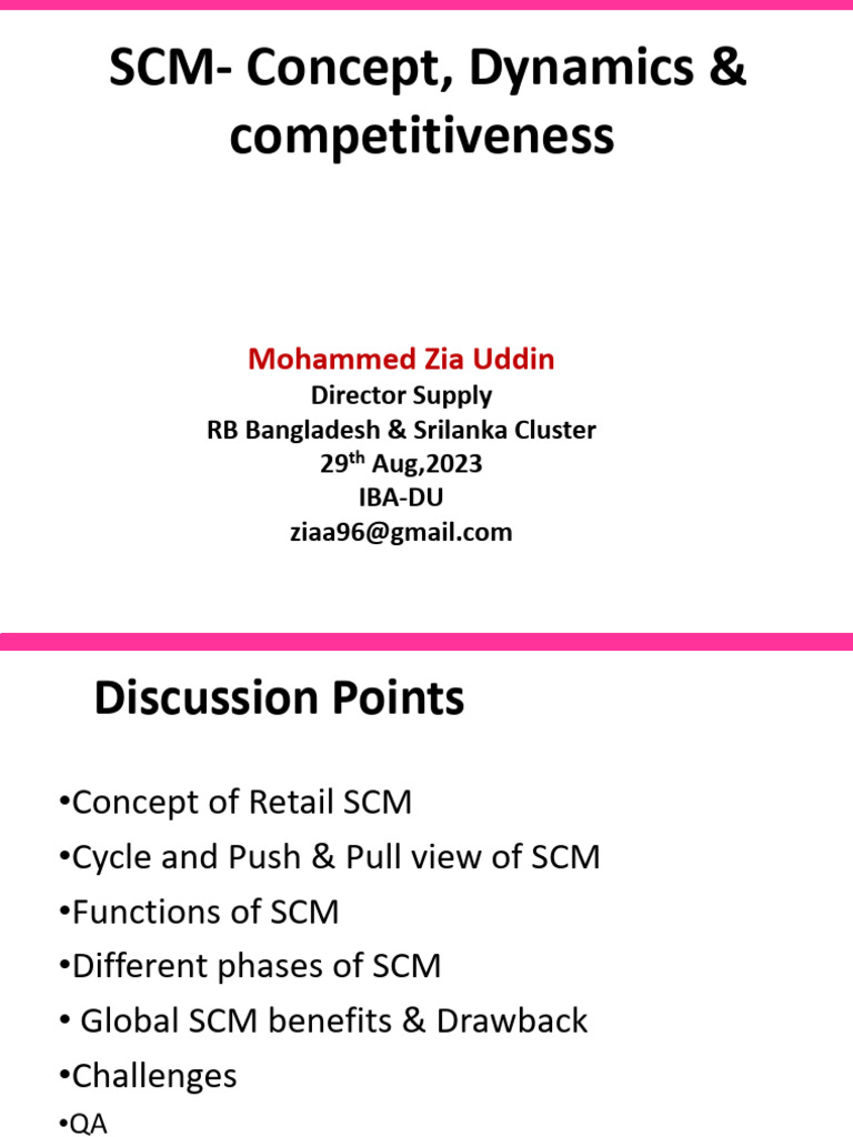 SCM - Concept - Dynamics - Logistics - Compet Final - Circulation | PDF