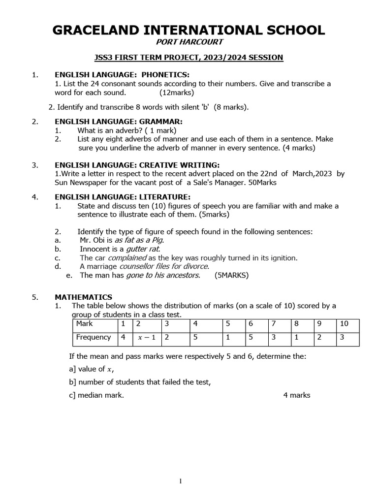 JS3 First Term Project 2023, 2024 Session | PDF