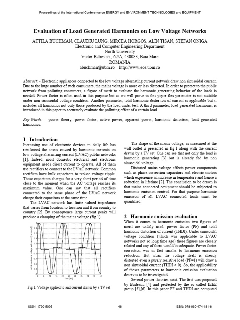 Evaluation of Load Generated Harmonics o | PDF | Rectifier | Capacitor