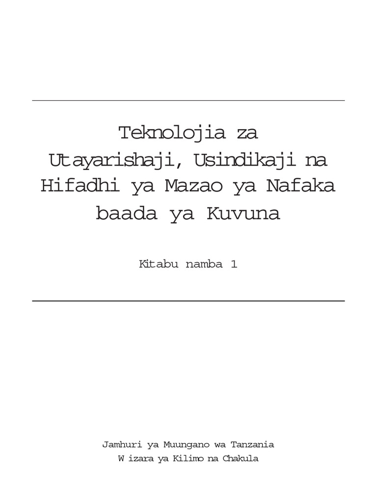 Mazao Ya Nafaka-Book 1 | PDF