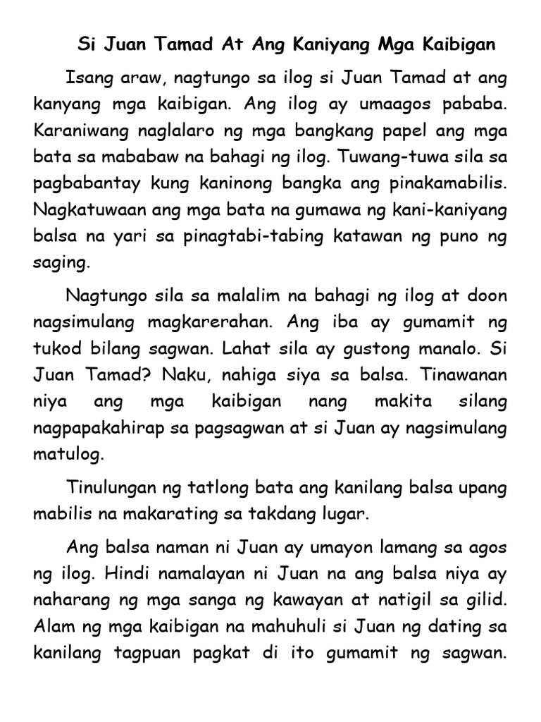 Si Juan Tamad at Ang Kaniyang Mga Kaibigan | PDF