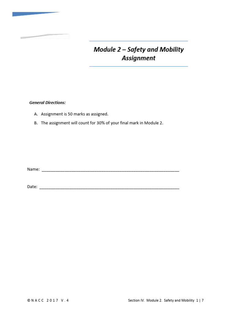 IV-3 Assigmt - Module 2 Safety & Mobility | PDF | Stove | Home IV-3 Assigmt - Module 2 Safety & Mobility | PDF | Stove | Home