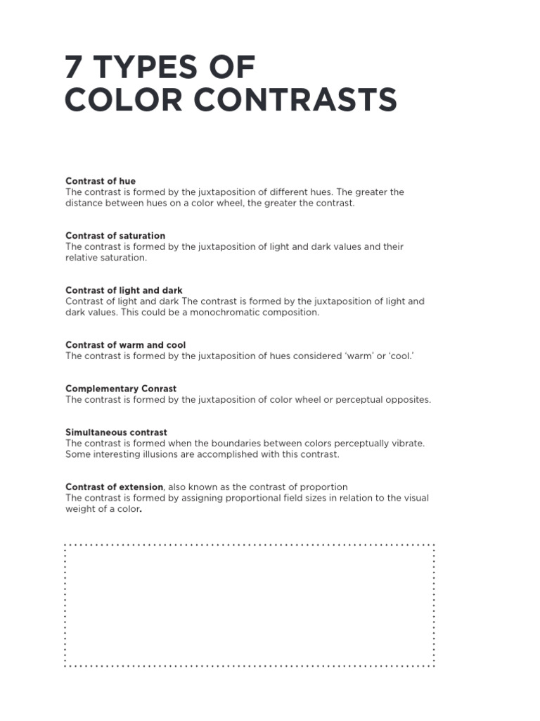 Types of Color Contrast Explained | PDF