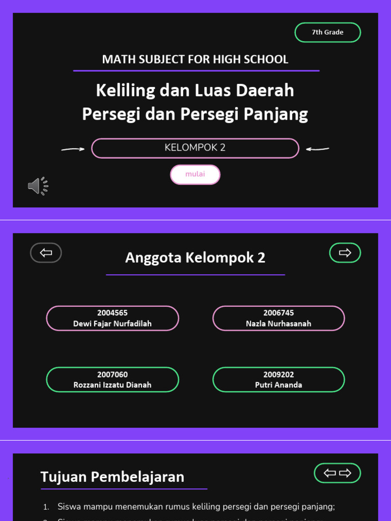 K2 - Keliling dan Luas Daerah Persegi dan Persegi Panjang (revisi) | PDF
