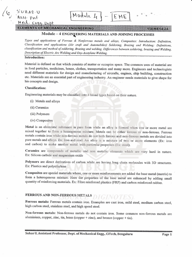 Engineering Materials and Joining Processes Mod-4 | PDF