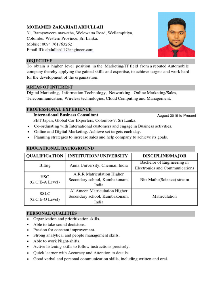 Abdullah CV | PDF | Cisco Certifications | Computing