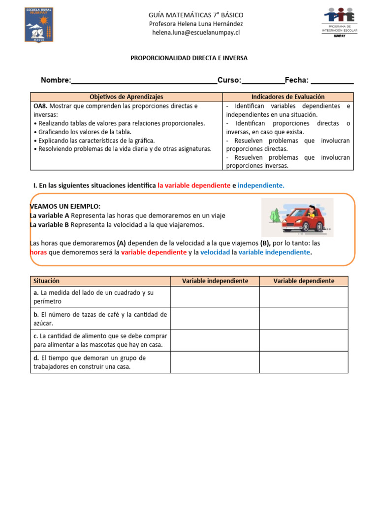 7mo Básico A y B Matemática Guía N°4 06 Al 17 de Julio | PDF