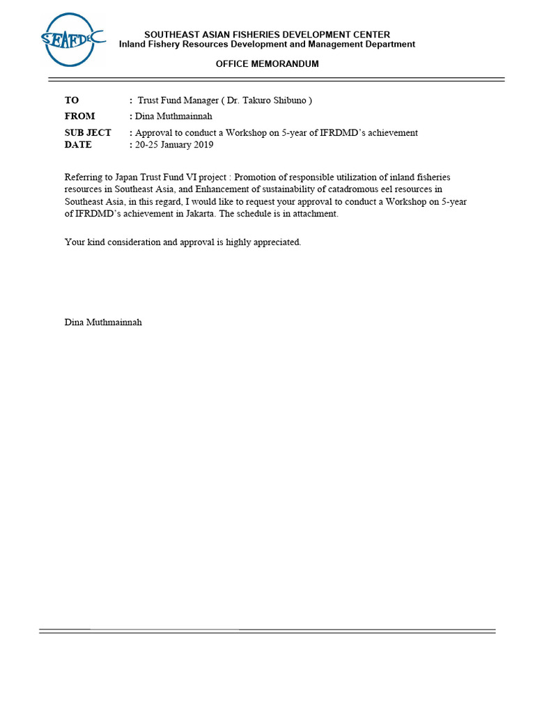 1-Office Memorandum Workshop 2019 | PDF