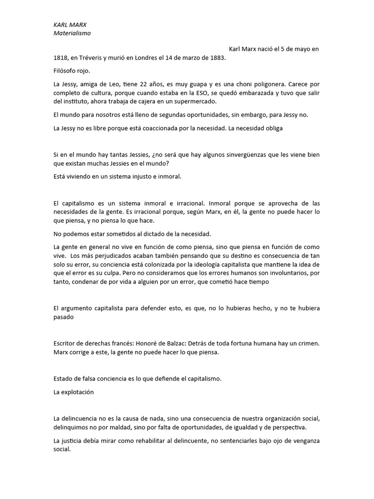 Crítica de Marx al Capitalismo | PDF