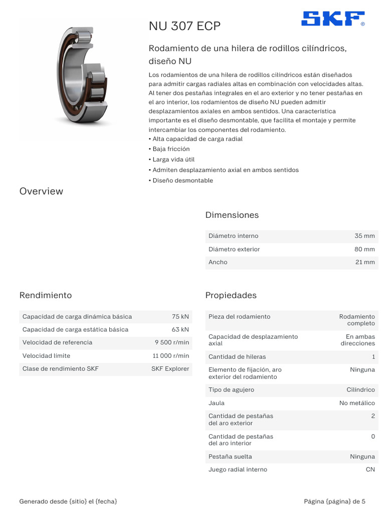 SKF NU 307 ECP Specification | PDF | Red mundial | Internet y web