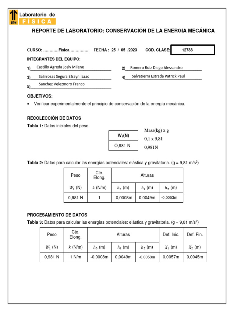 Reporte Lab Fisi1 s10 Cem | PDF