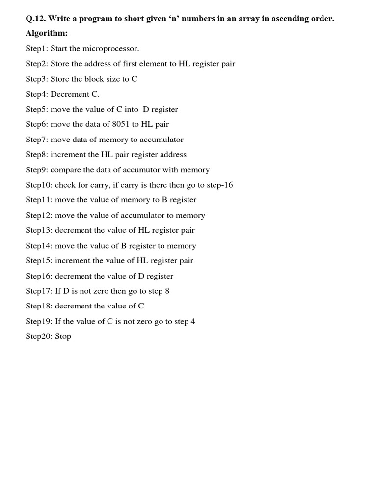 8085 Microprocessor ALP (12 and 13) | PDF | Integrated Circuit | Computer Programming