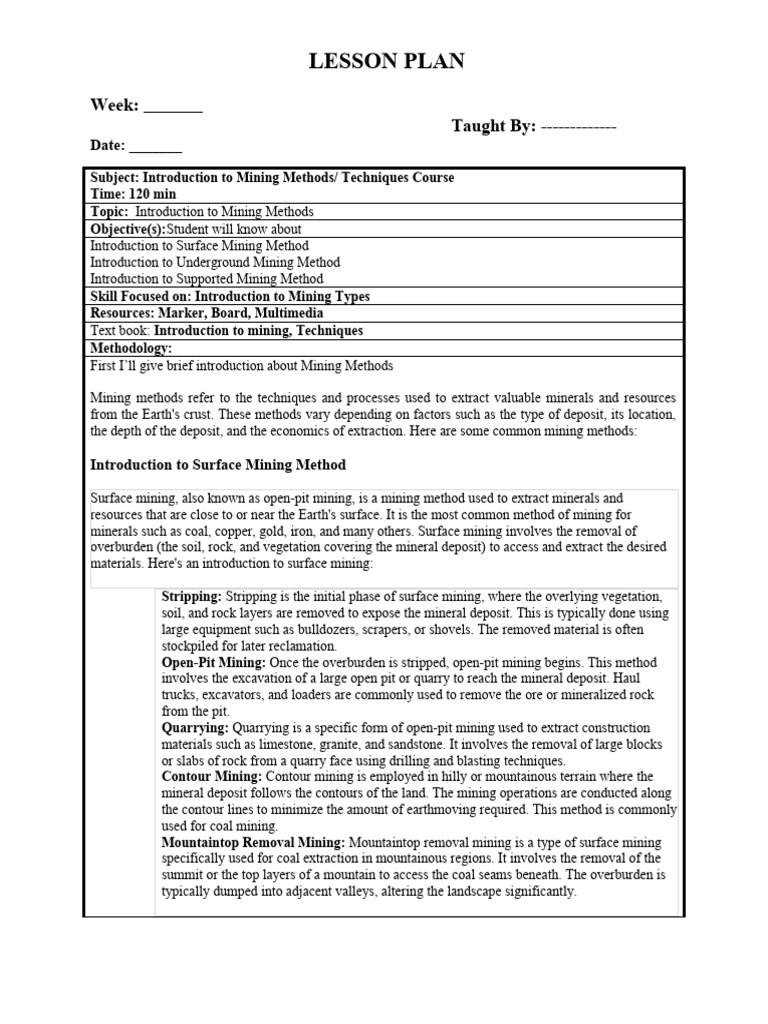 2.mining Methods | PDF | Surface Mining | Mining