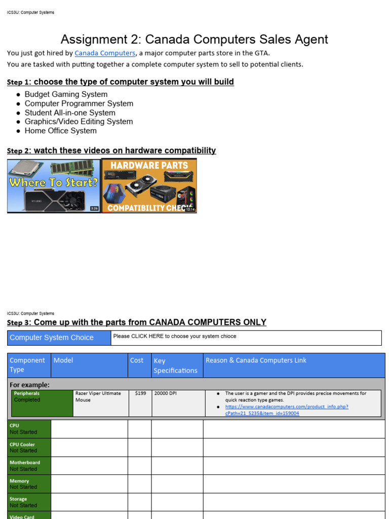 Assignment 2 - Canada Computers Sales Agent | PDF | Computer Hardware | Computing