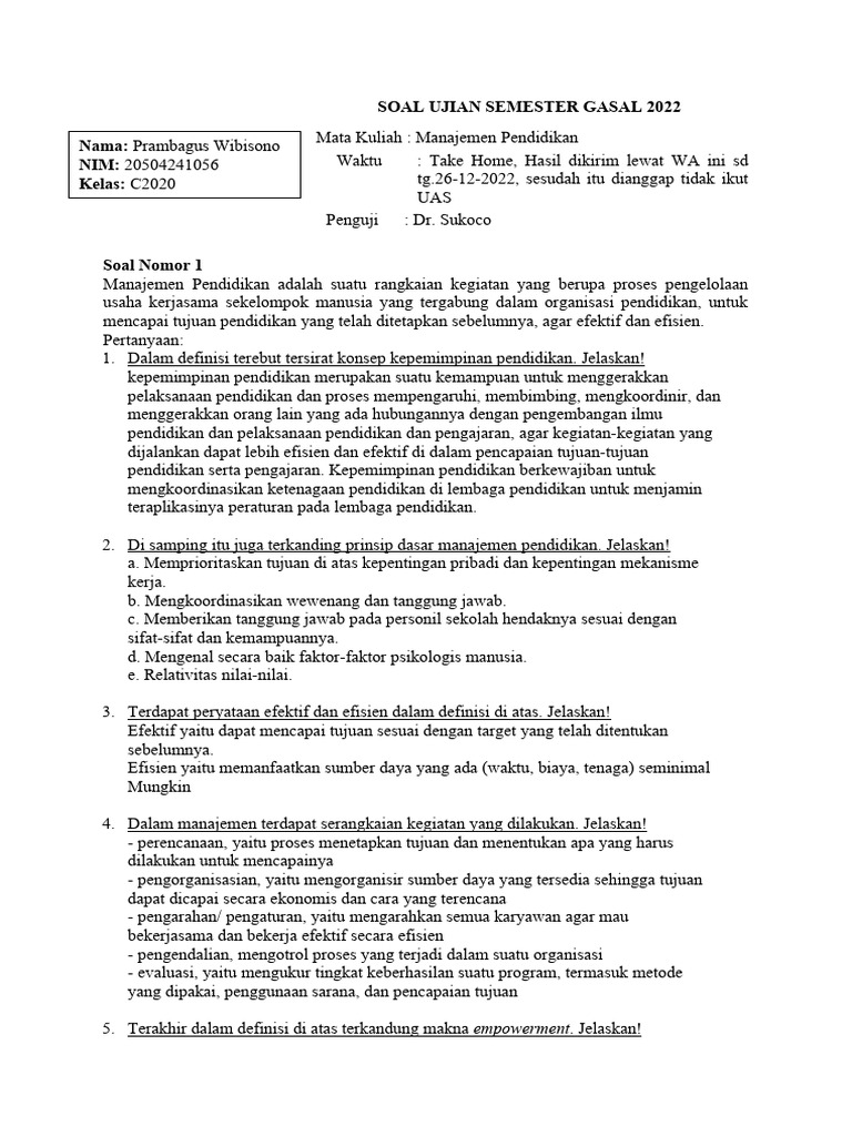 Soal Ujian MPK 2022 | PDF | Bisnis | Pengembangan Diri